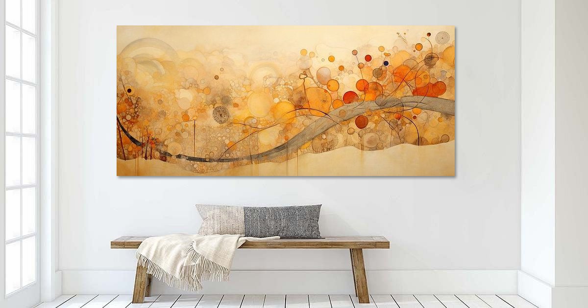 Abstract Aardetinten van Abstract Schilderij op canvas, behang en meer